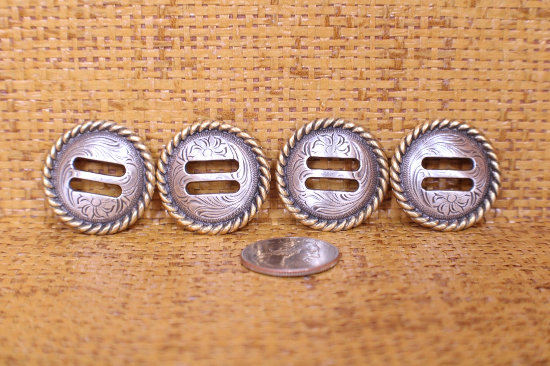 4-C508 Rope Edge Slotted Gold Concho 1 1/4" - Etsy