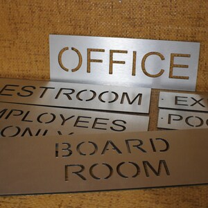 A Modern Office Sign 10 1/2" X 3 1/2" or Custom Brushed Stainless Look ...