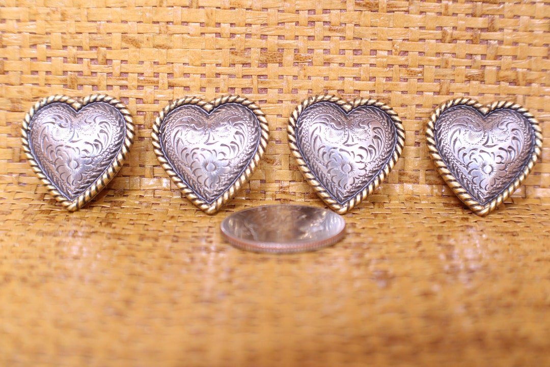 4-C627 Heart Conchos 1" - Etsy
