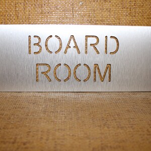 A Modern Office Sign 10 1/2" X 3 1/2" or Custom Brushed Stainless Look ...