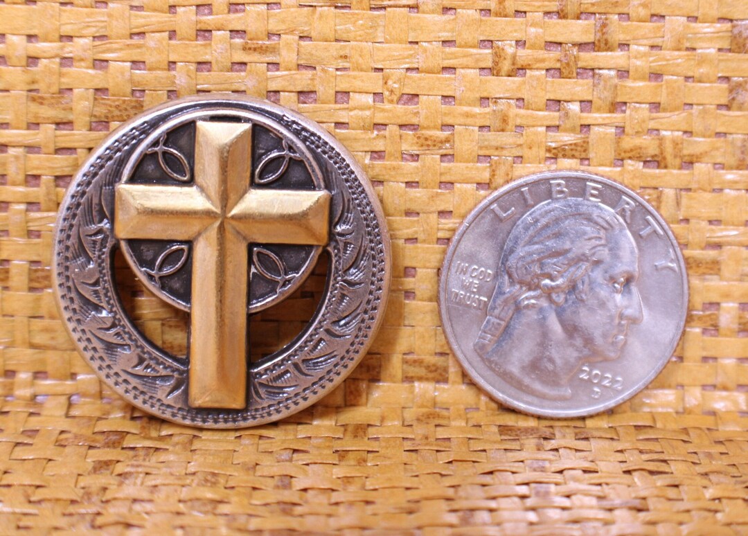 1-C308 Double Circle Cross Concho 1 1/4 Screw Back - Etsy