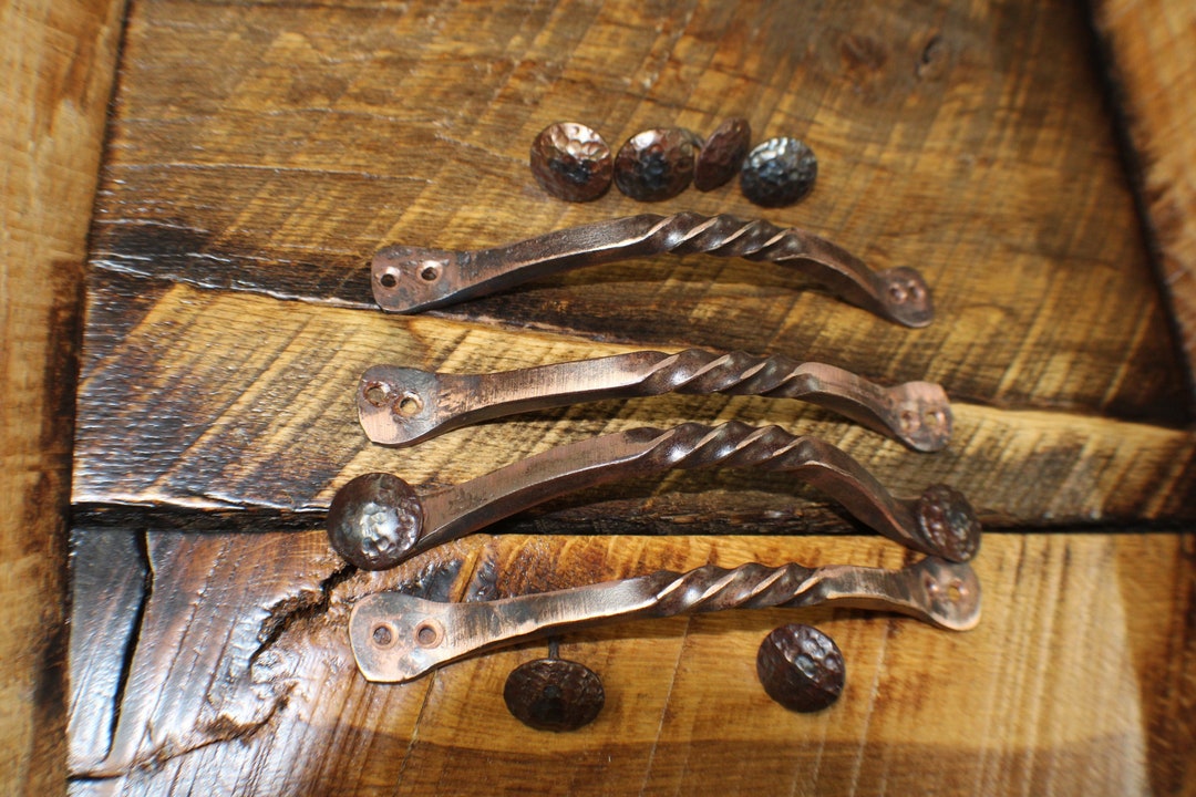 Hand Forged Pulls and Nails. 4 Handles and 8 Nails. - Etsy