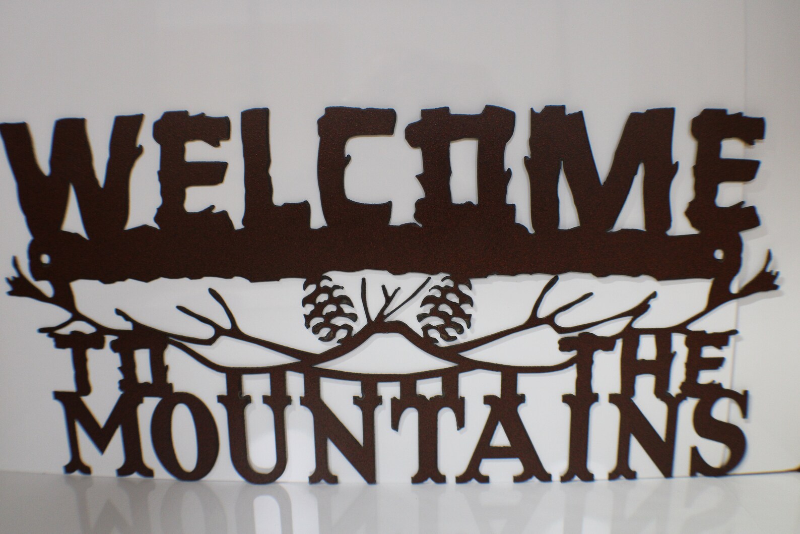 Welcome to the Mountains Sign Beautiful Industrial Rustic - Etsy
