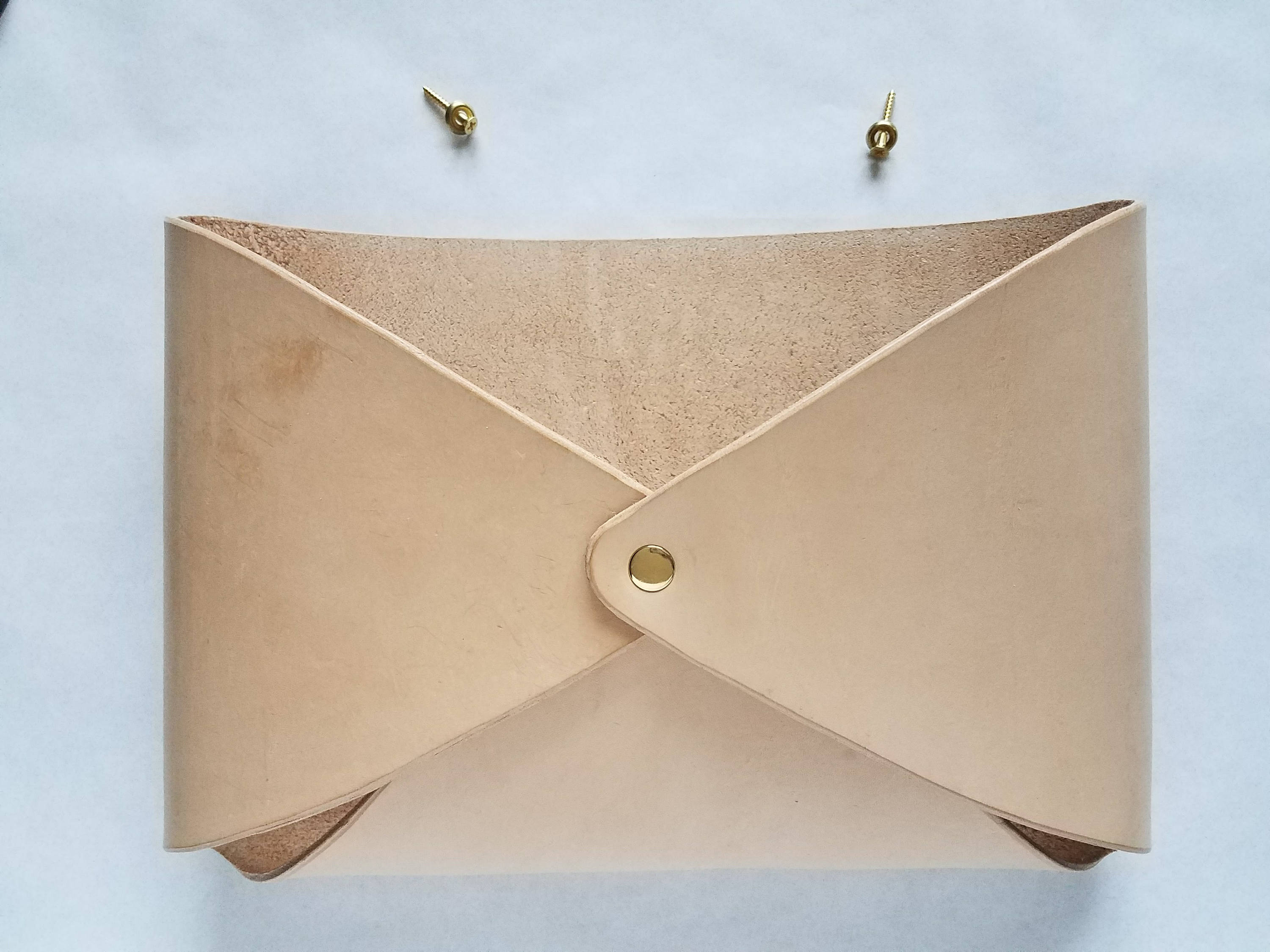 Large Horizontal Leather Wall Hanging Envelope, Leather Envelope, Mail ...