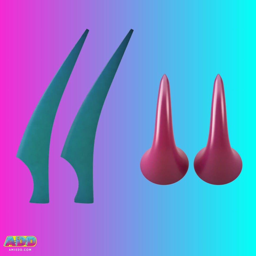 3D Model - Pain and Panic Horns Duo Pack - Hercules Inspired - Etsy