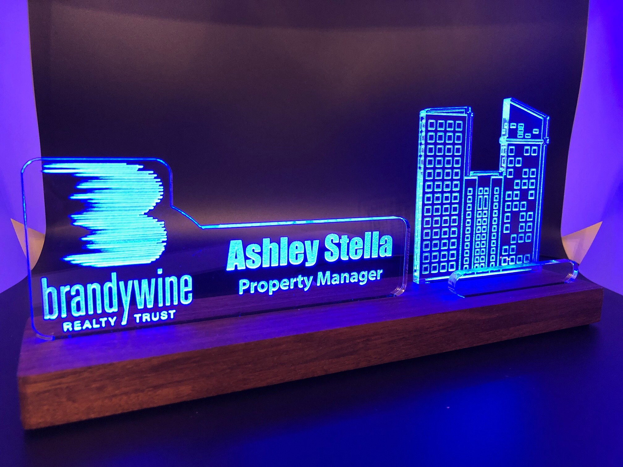 Personalized Construction Industry LED Light Desk Name Plate | Etsy
