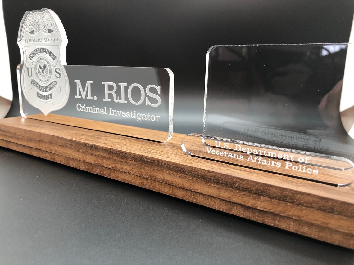 Personalized LED Light Desk Name Plate and Business Card - Etsy