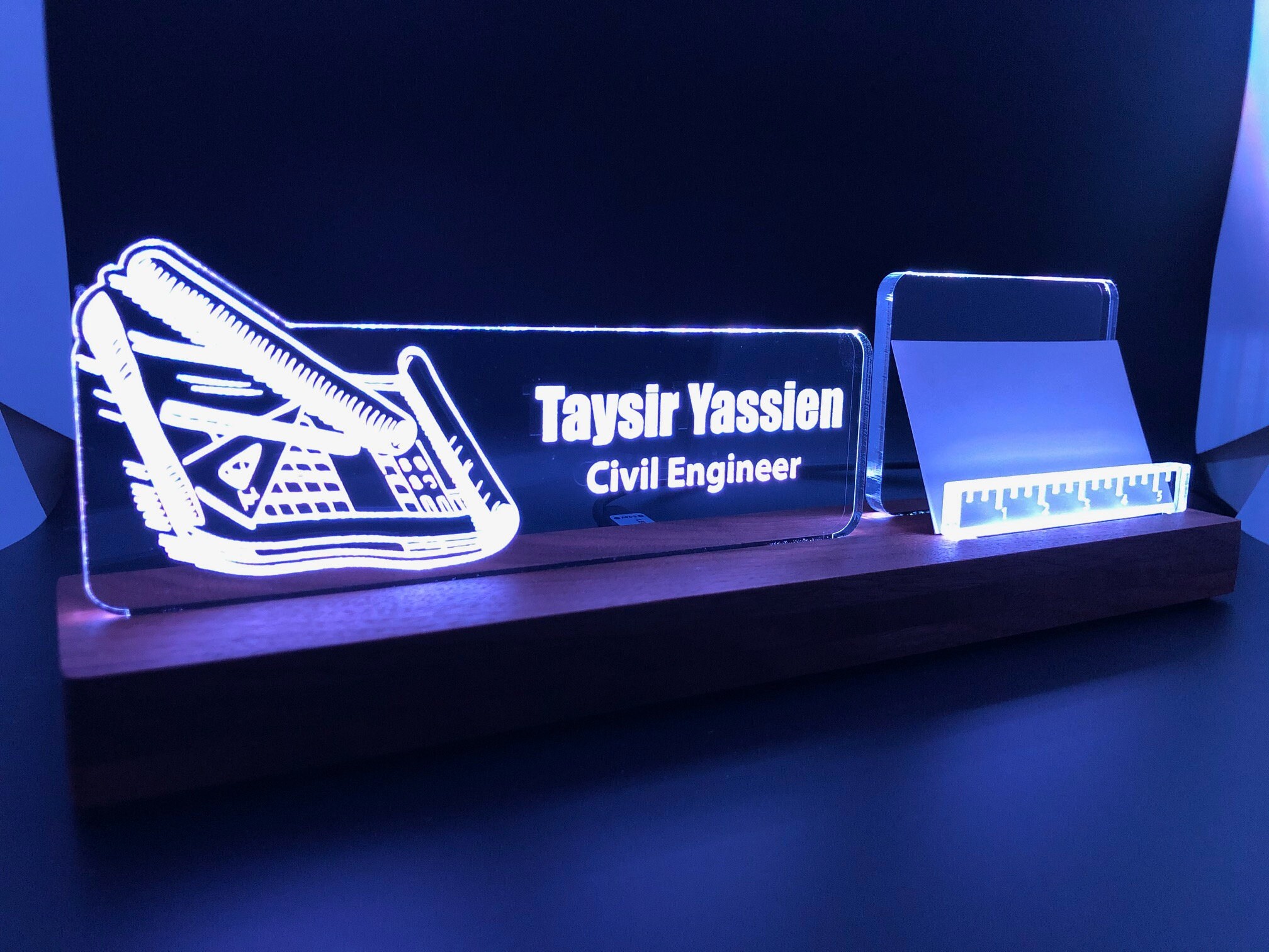 Personalized Civil Engineer LED Light Desk Name Plate and | Etsy