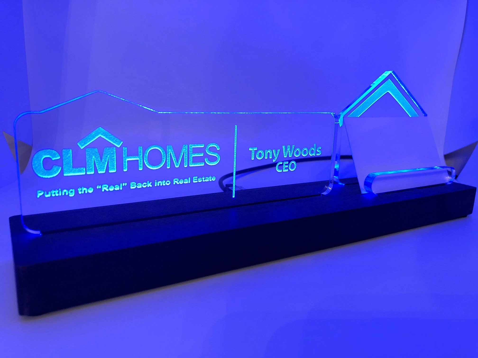 Personalized Real Estate Agent LED Light Desk Name Plate and | Etsy