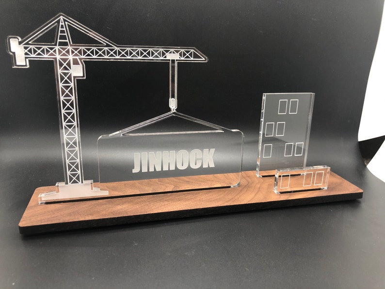 Placa de identificación y tarjetero personalizado para grúa torre. Arce ...