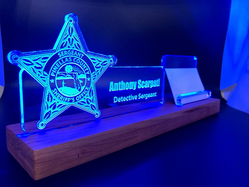 Personalized Police Officer LED Light Desk Name Plate and - Etsy