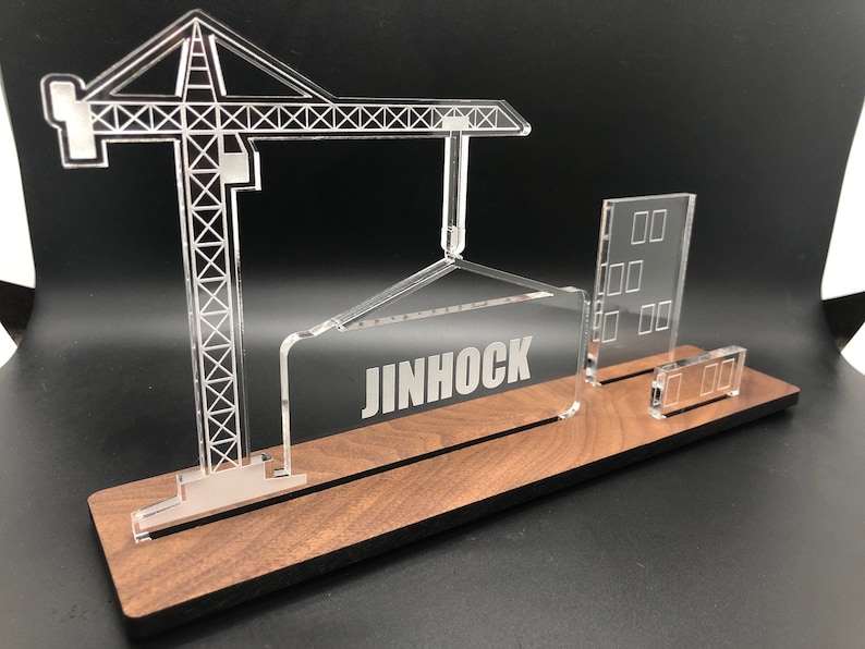 Placa de identificación y tarjetero personalizado para grúa torre. Arce ...