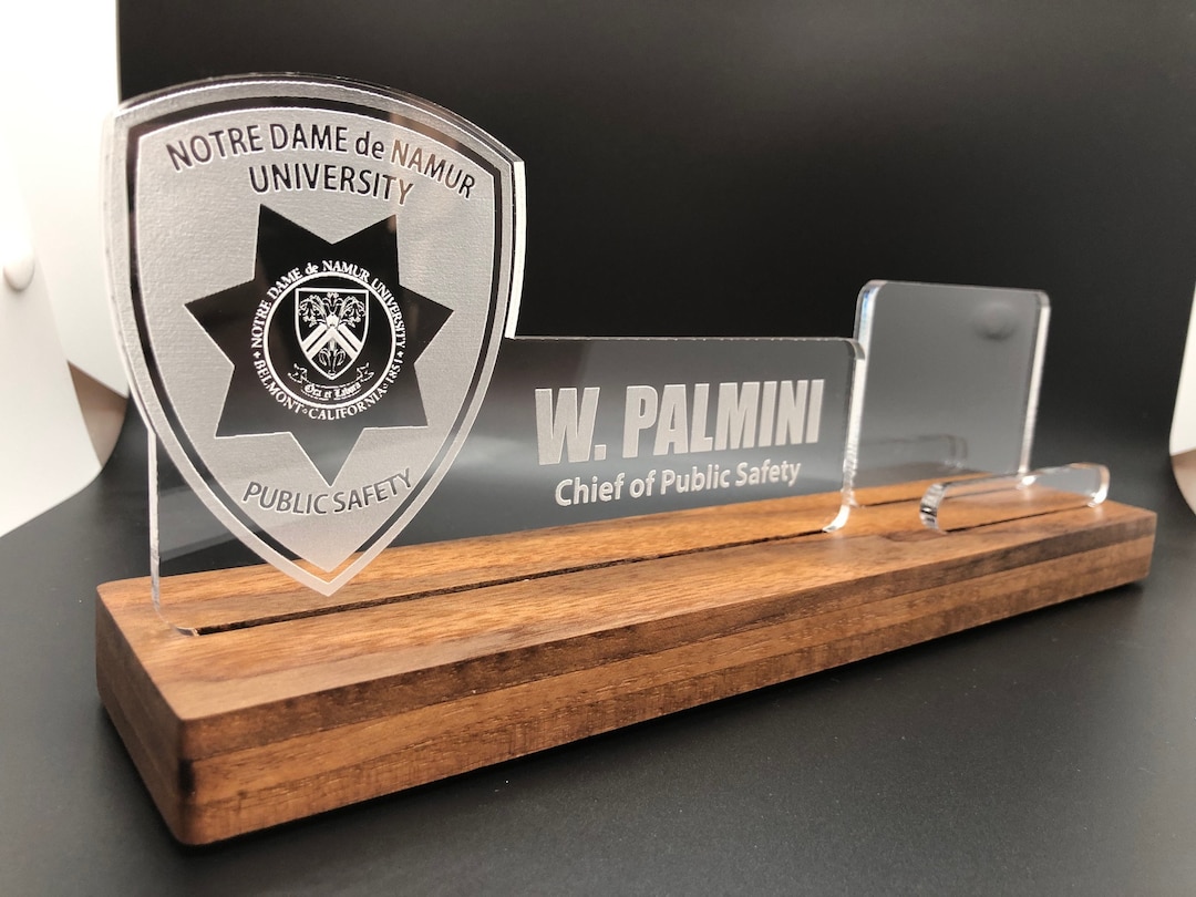 Personalized Police Officer LED Light Desk Name Plate and Business Card ...