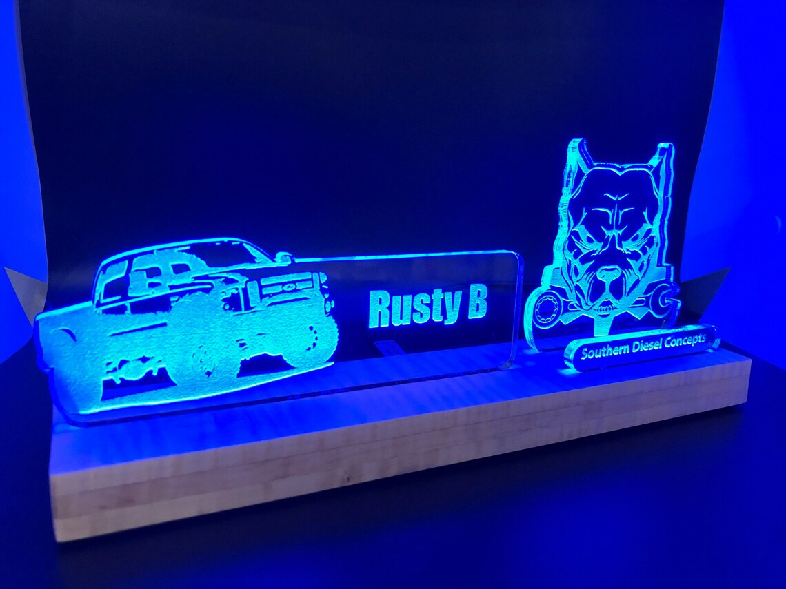 Add any profession/logo personalized LED light desk name | Etsy