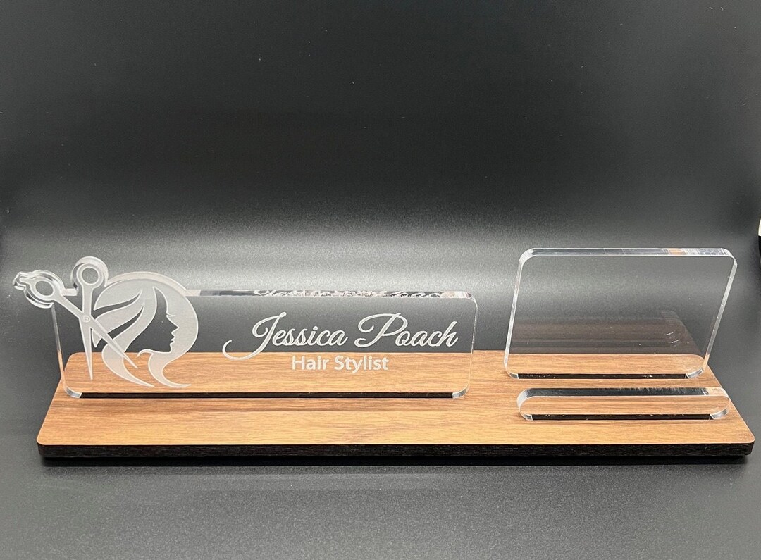 Personalized Hair Stylist - Hair Salon Desk Name Plate and Business ...