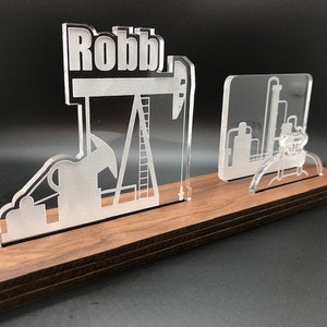 Personalized Oil Pump Rig LED Light Desk Name Plate and - Etsy