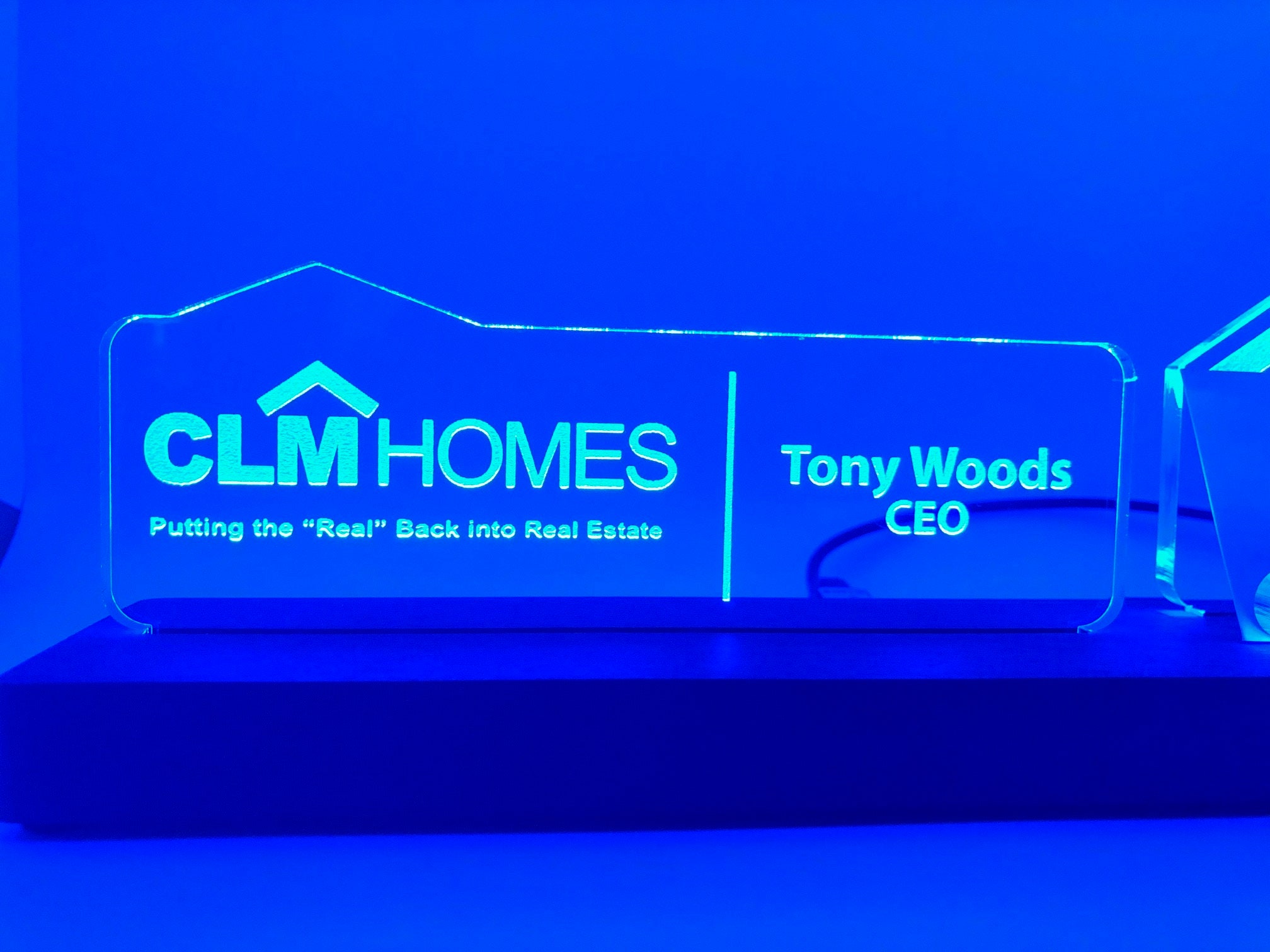 Personalized Real Estate Agent LED Light Desk Name Plate and | Etsy