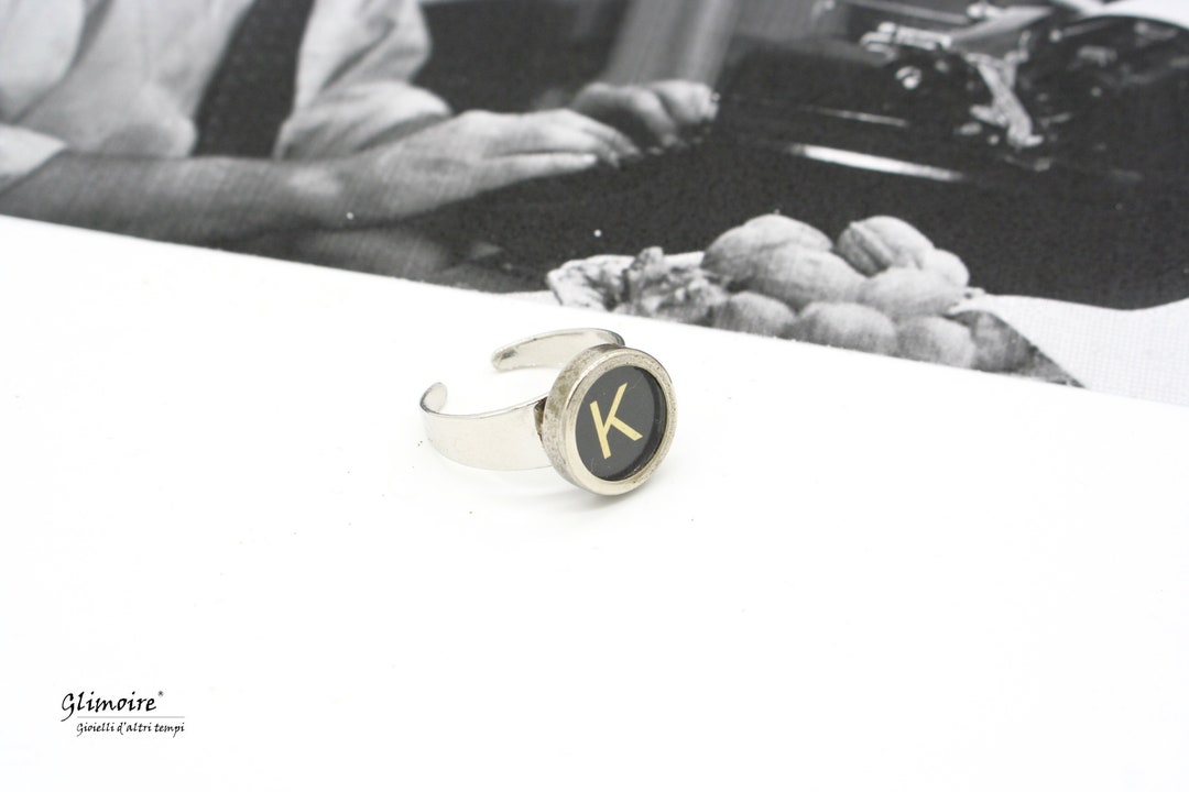 Anillo con inicial tecla de máquina Smith y Corona Letra K - Etsy España