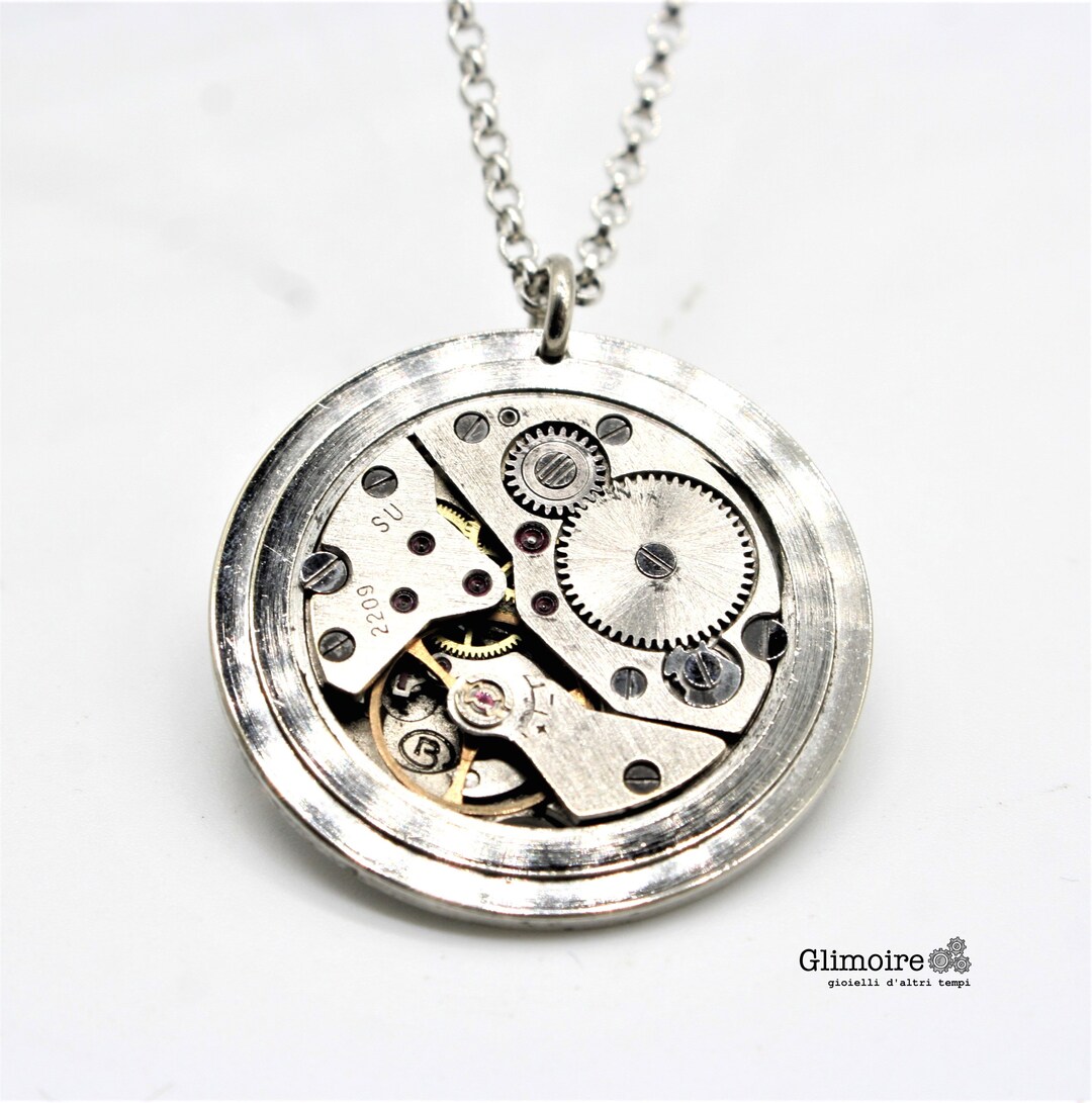 Vintage Pocket Watch Movement Necklace 1930s Swiss Watch Mechanism ...