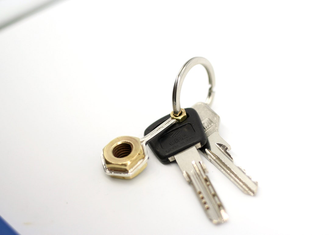 Silver Keychain Nuts & Bolts Series Art.388 - Etsy