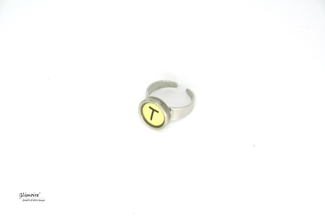 Ring With Initial Typewriter Key Smith and Corona Letter T Art.66 - Etsy