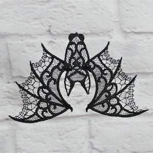 Embroidered Lace Bats, Black With Moveable Wings, Halloween Decoration ...