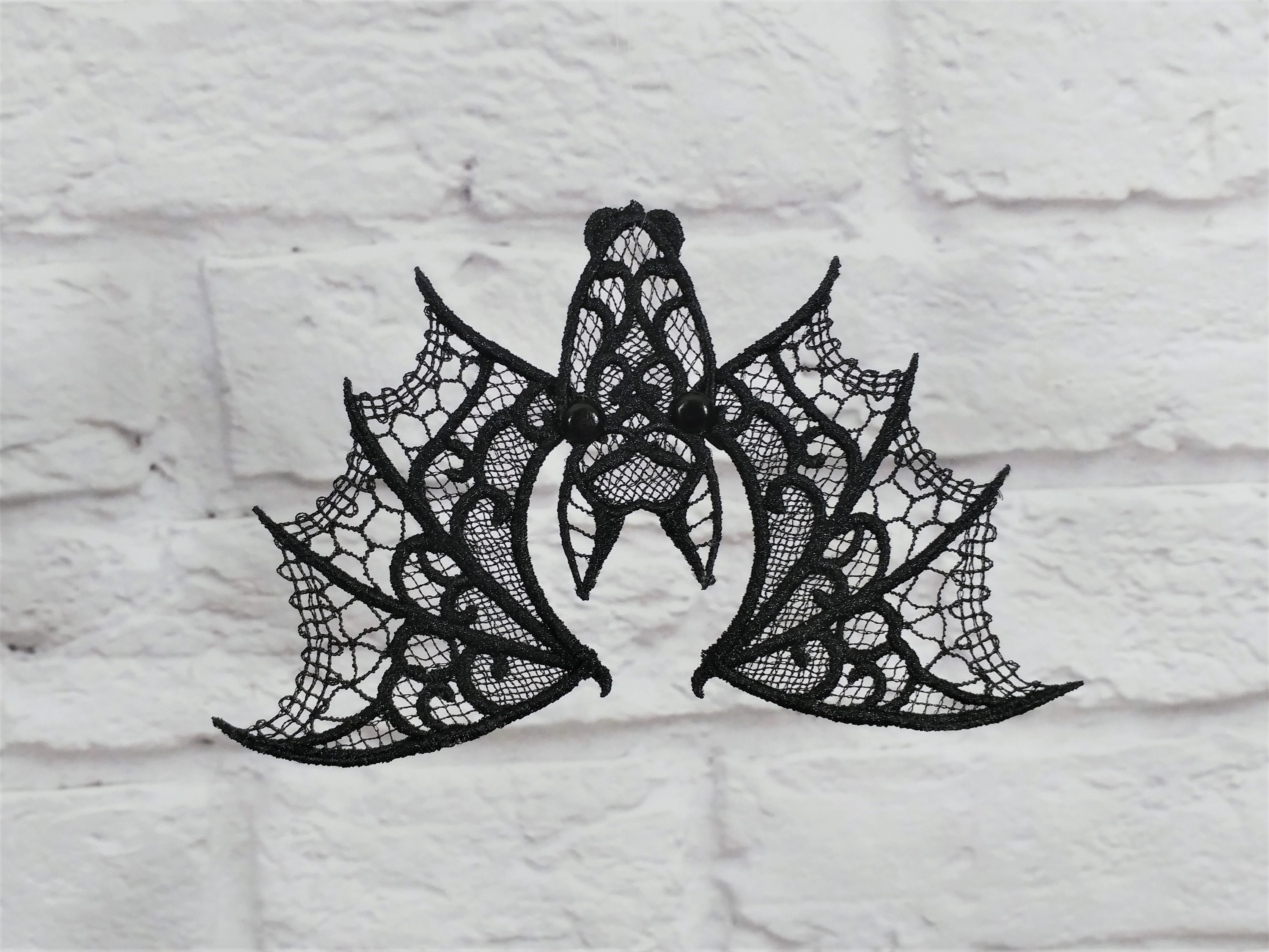 Embroidered Lace Bats Black With Moveable Wings Halloween - Etsy