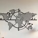 Metal World Map Compass Metal Wall Decor Art Work World Map - Etsy