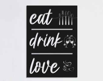 Eat Drink Love Art - Etsy