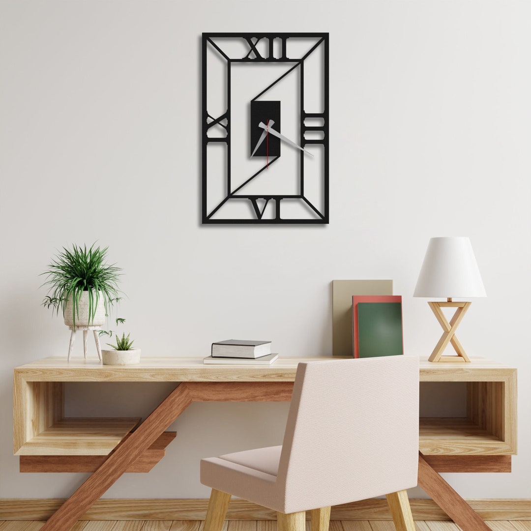 Buy Modern Rectangle Metal Wall Clock, Metal Large Wall Clock, Metal ...