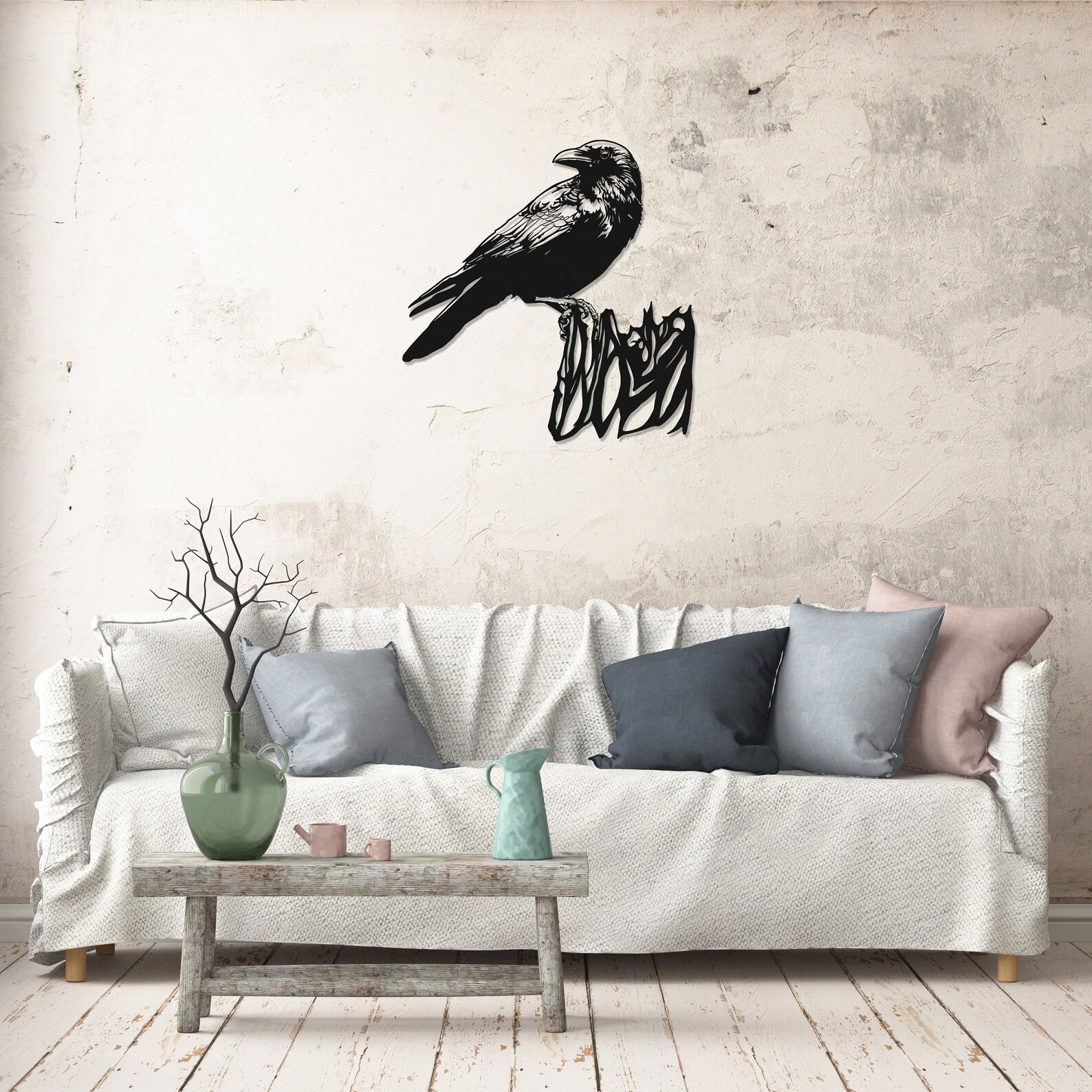 Metal Wall Art Crow Wall Art Crow Wall Decor Office - Etsy
