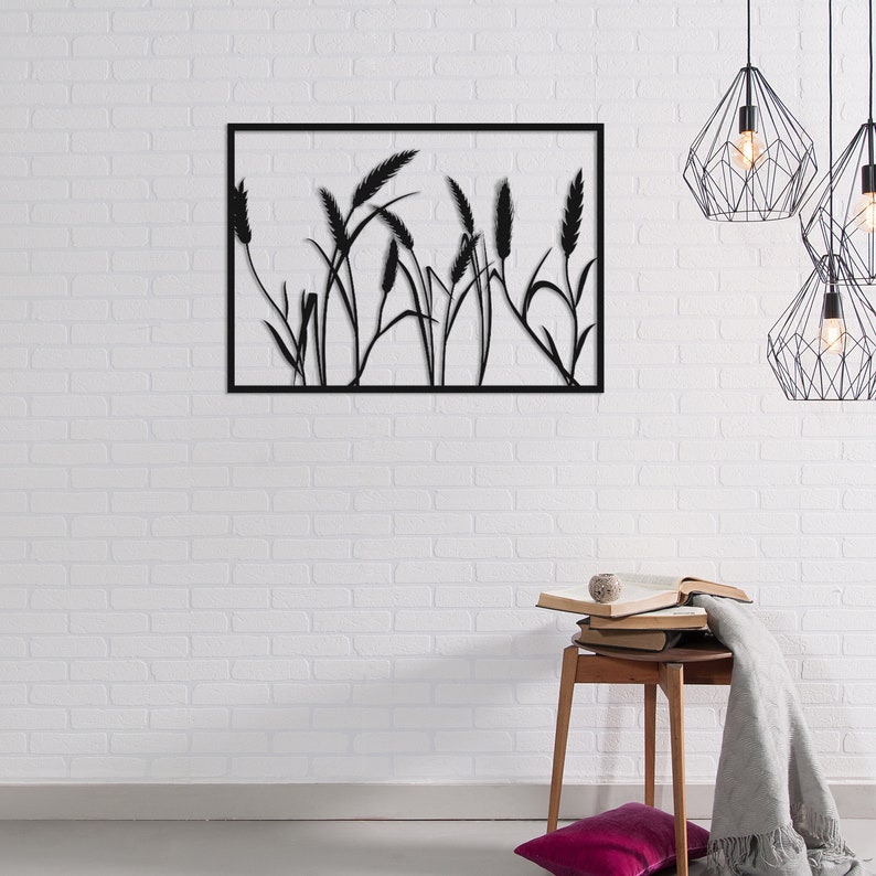 Metal Wall Art Corn Field Wall Art Spike Wall Decor Office - Etsy
