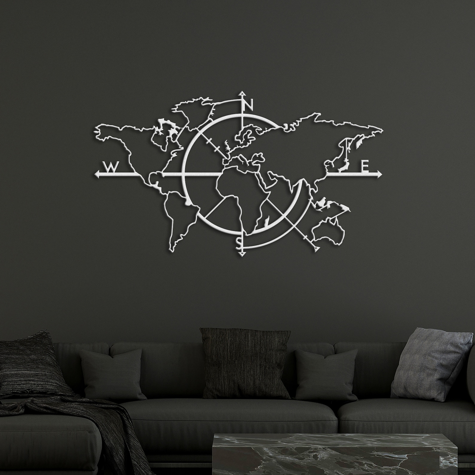 Metal World Map Metal Wall Decor Metal Wall Art World Map - Etsy