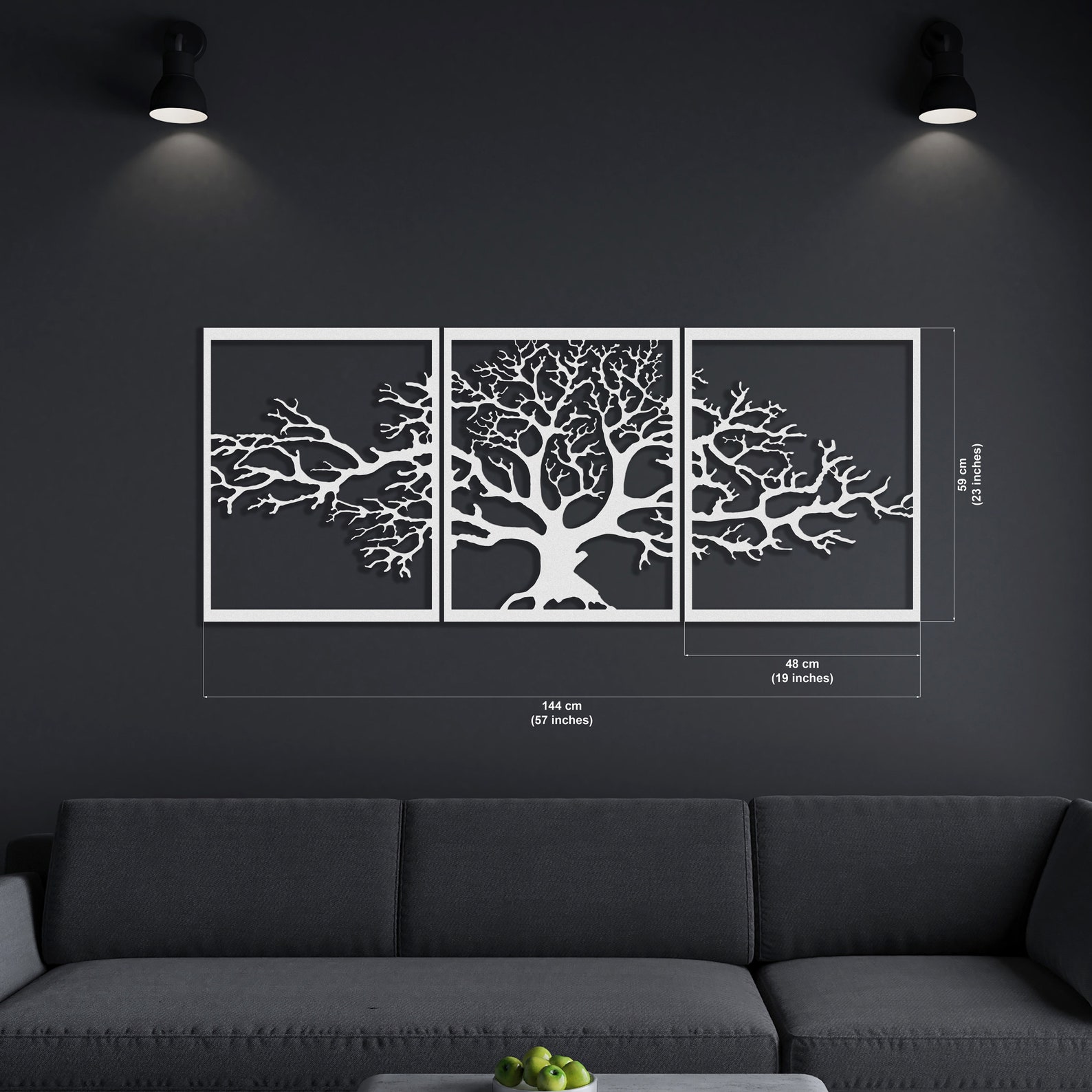 Metal Wall Art Metal Wall Decor Tree of Life 3 Panels Wall | Etsy Canada