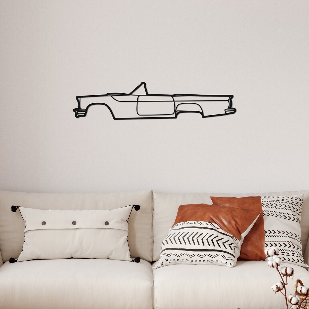 1957 Ford Thunderbird Silhouette Metal Wall Art, Garage Wall Decor, Car ...