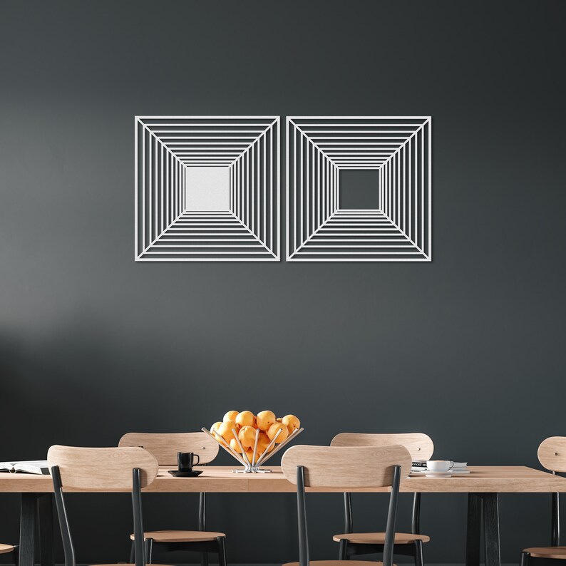Metal Wall Art Square Optical Illusion Wall Art Optical Wall - Etsy
