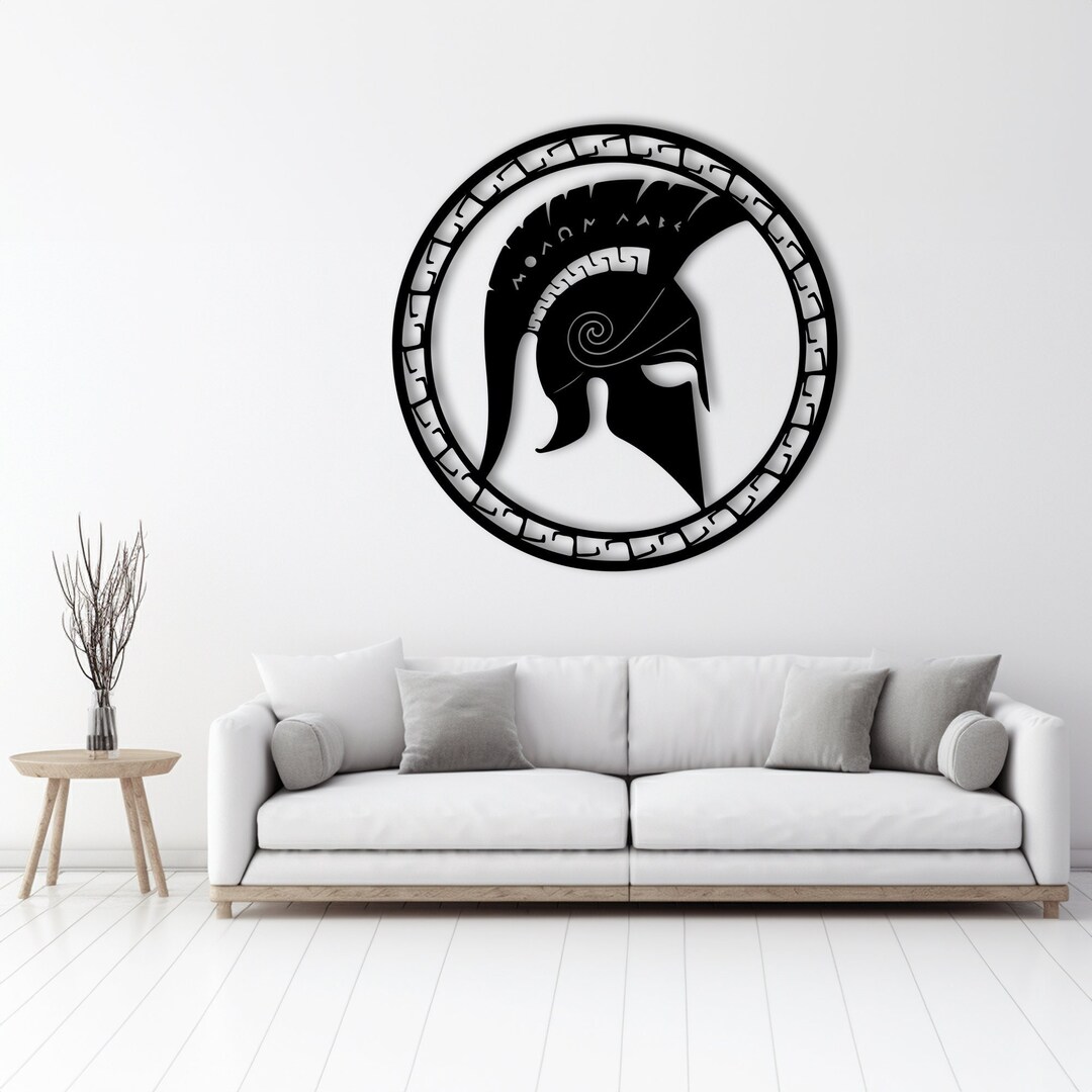 Spartan Helmet Metal Wall Decor, Ancient Metal, Metal Wall Decor, Wall ...