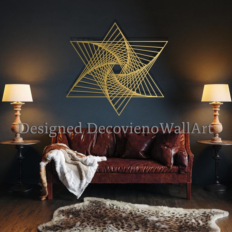 Spiral Star of David Metal Wall Art: Minimalist Scripture Decor - Etsy