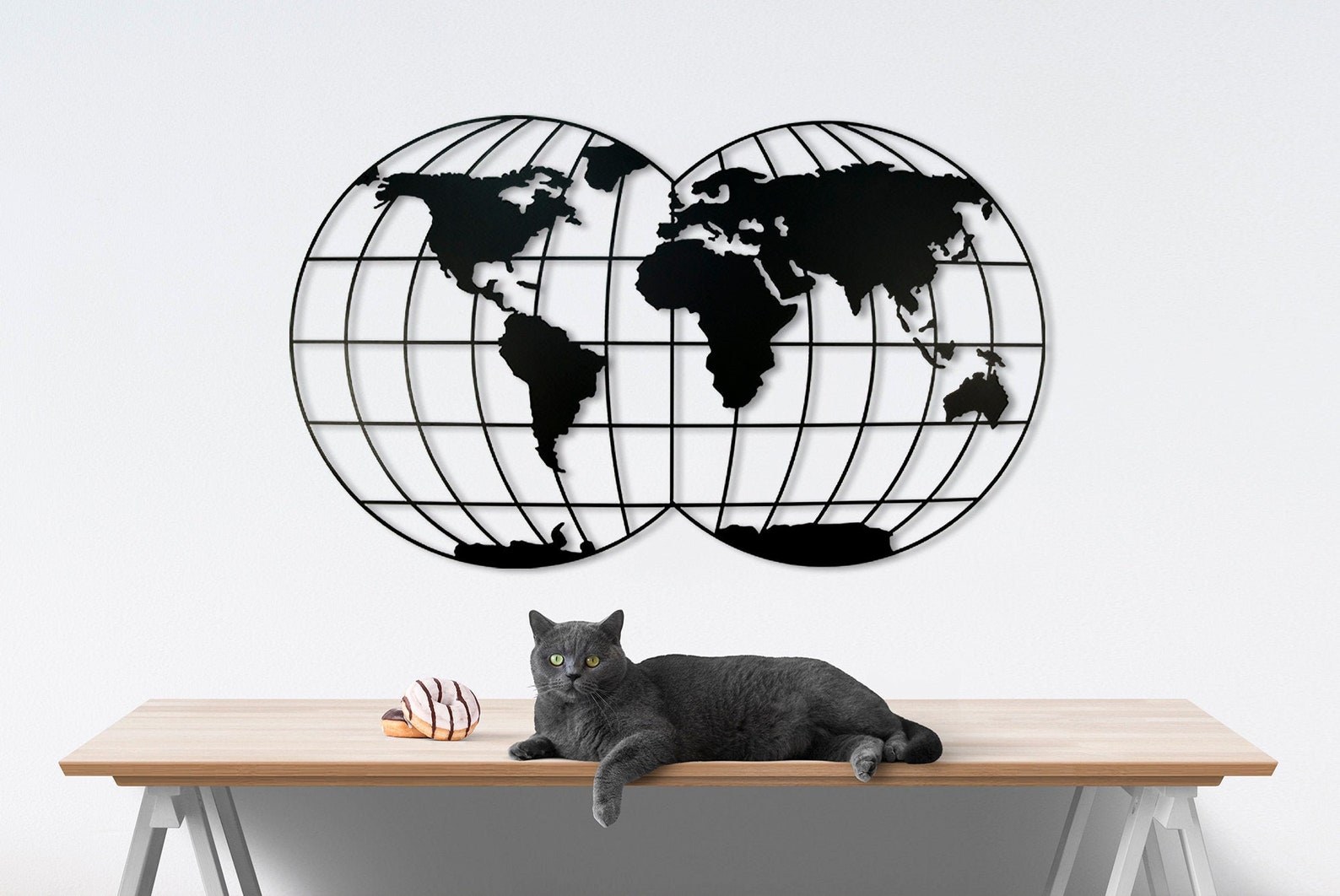 XL World Map Metal Wall Decor Metal Wall Art Decor 3D Metal - Etsy