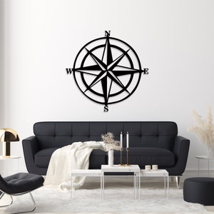 Compass Metal Wall Decor, Metal Map, Metal Wall Decor, Art Work, Wall ...