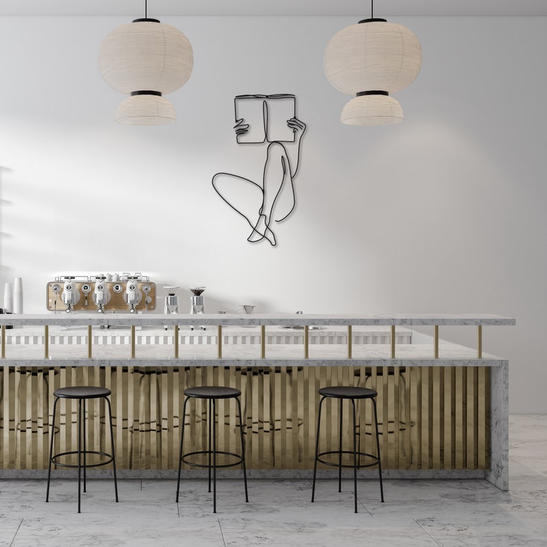 Minimalist Line Art Metal Wall Decor Metal Wall Art Home - Etsy UK