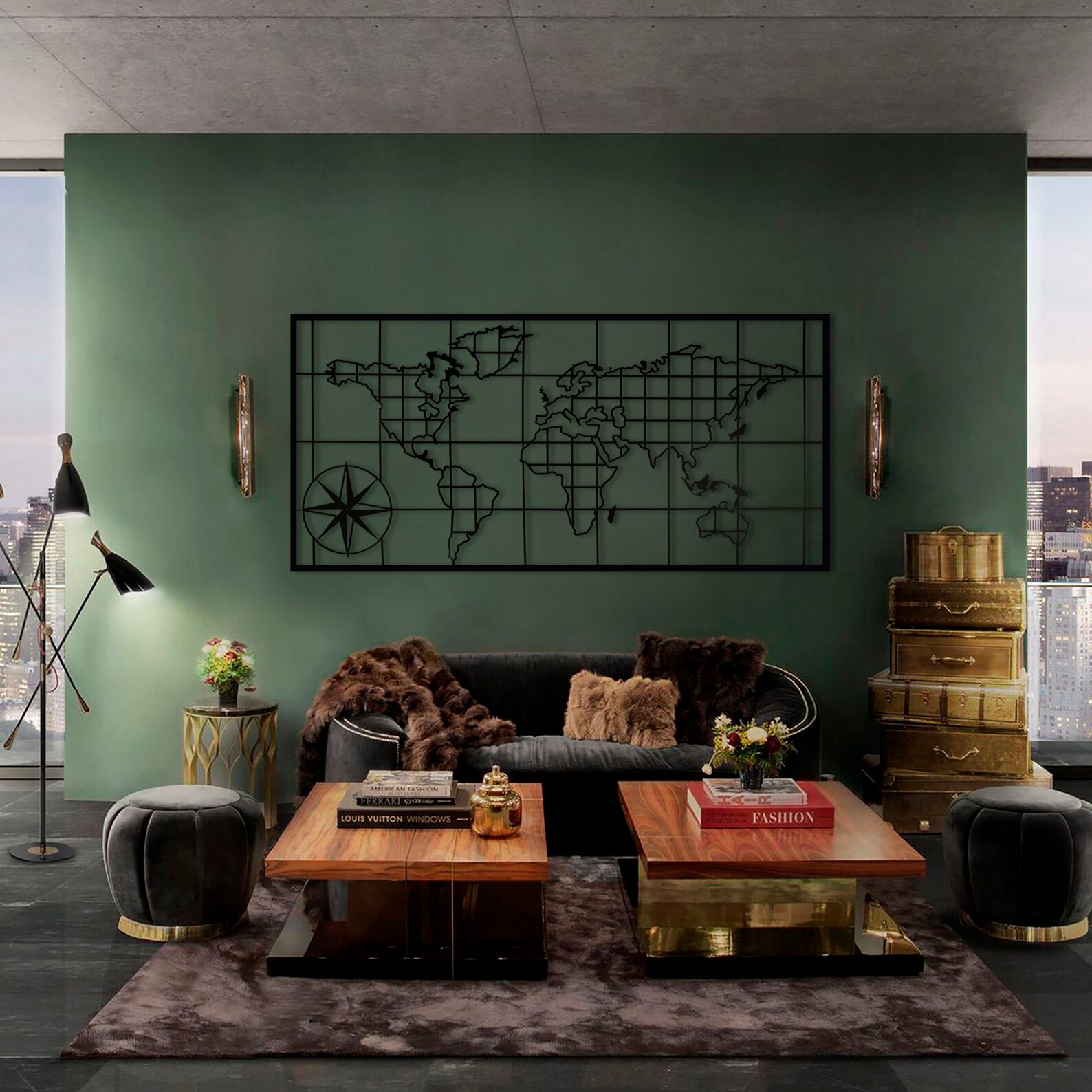 XL World Map Metal Wall Decor Metal World Map Metal Wall | Etsy