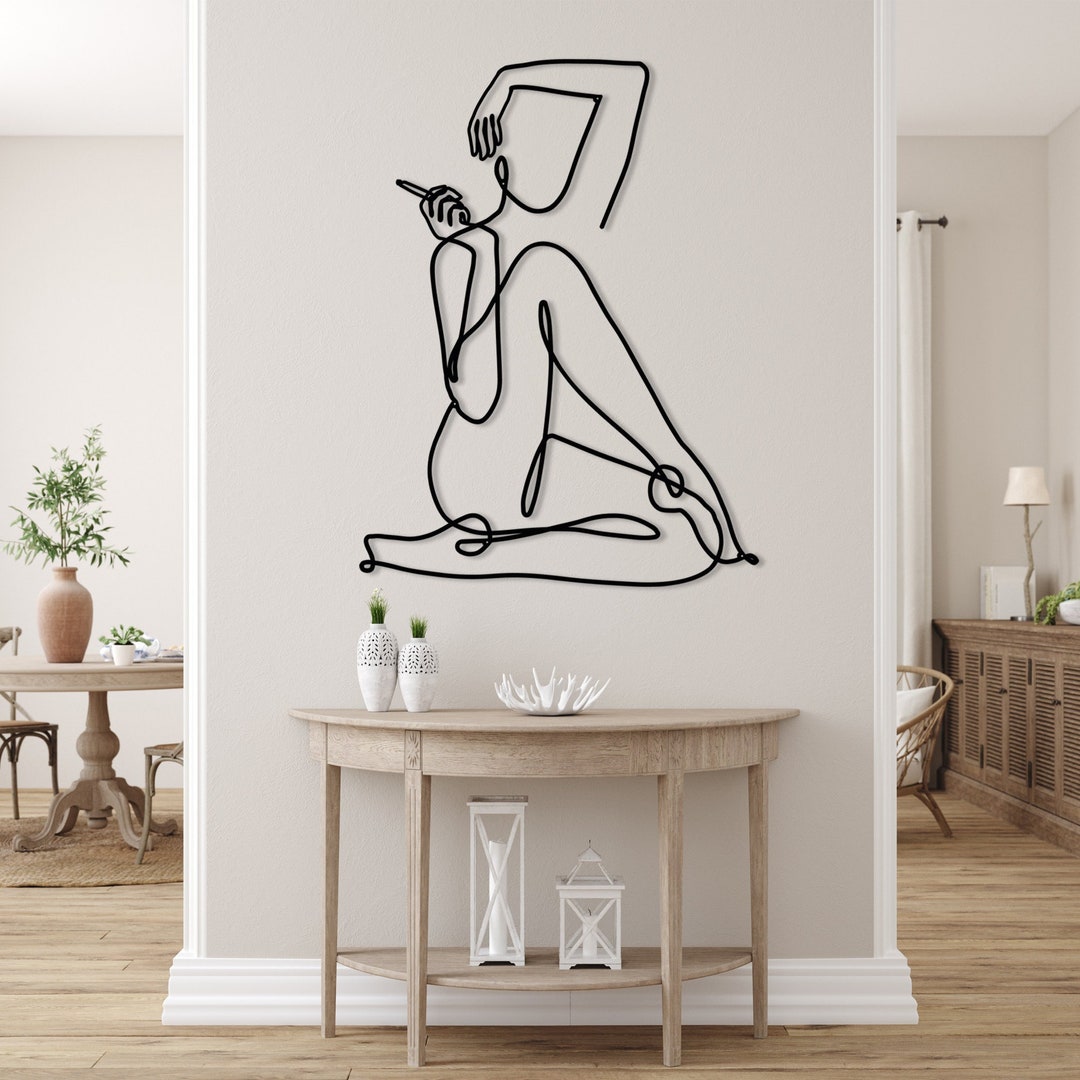 Minimalist Line Art Metal Wall Decor Metal Wall Art Home - Etsy