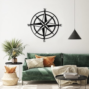 Compass Metal Wall Decor, Metal Map, Metal Wall Decor, Art Work, Wall ...