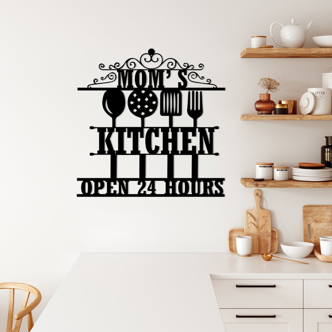 Mom's Kitchens Metal Wall Decor, Gift for Mom's, Kitchen Sign, Metal ...