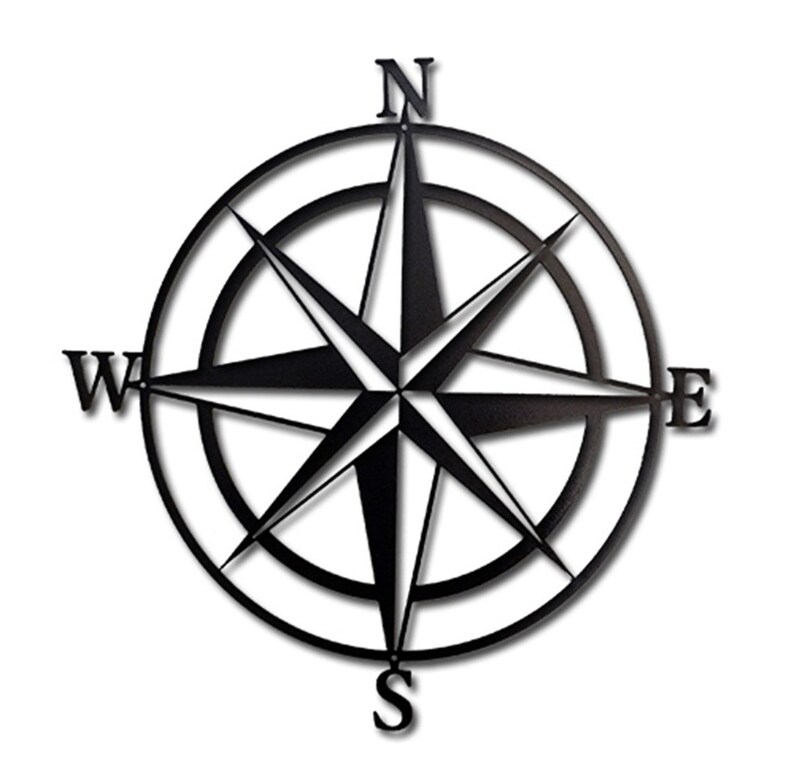 Compass Metal Wall Decor Metal Map Metal Wall Decor Art | Etsy