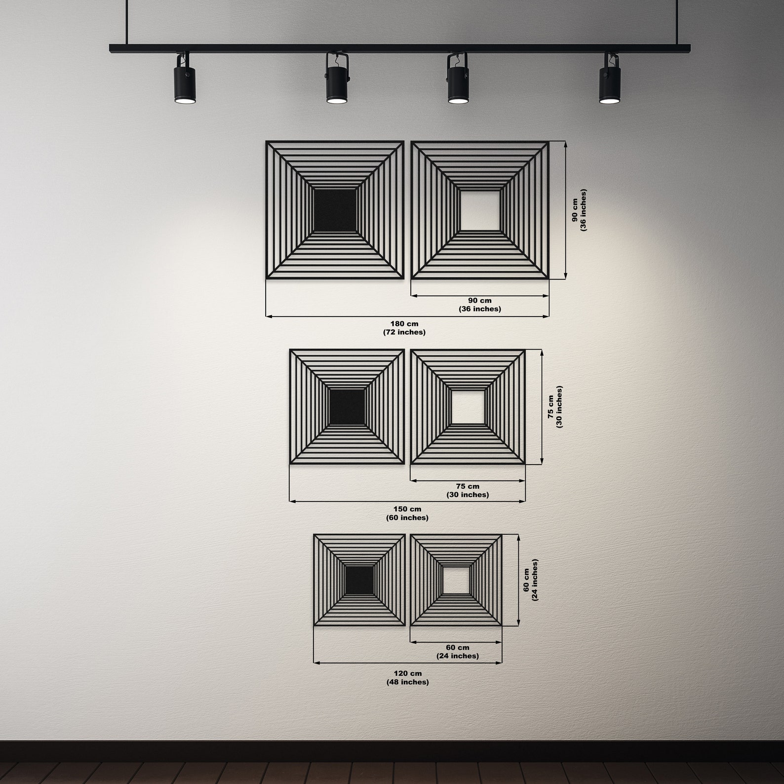 Metal Wall Art Square Optical Illusion Wall Art Optical Wall - Etsy