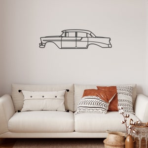 1956 Chevrolet Belair Silhouette Metal Wall Art, Garage Wall Decor, Car ...