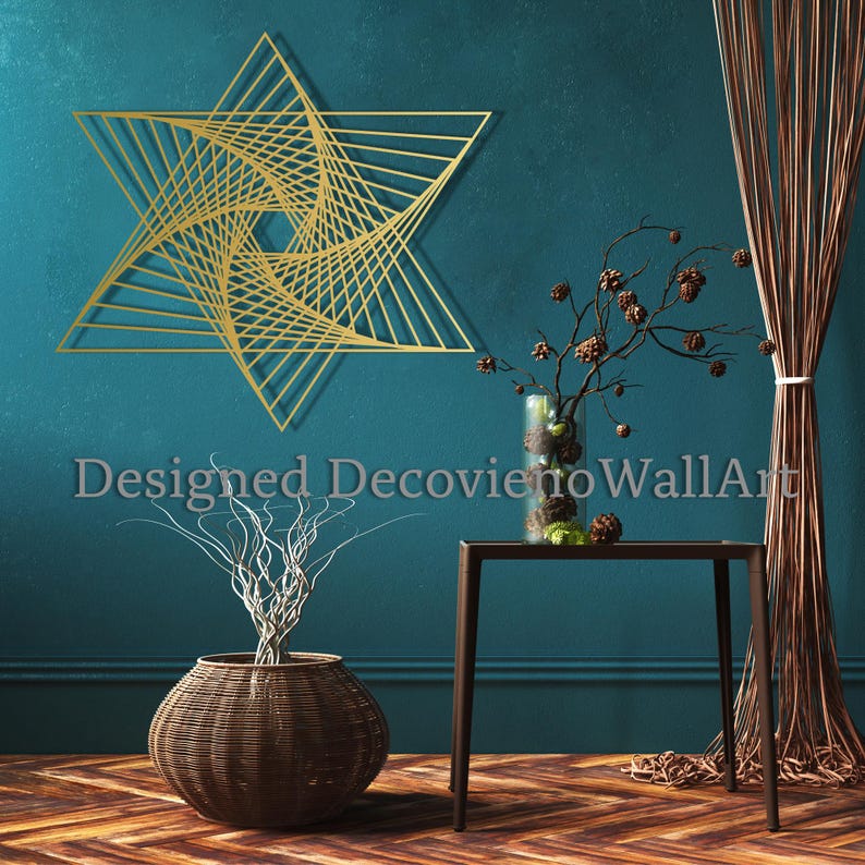 Spiral Star of David Metal Wall Art: Minimalist Scripture Decor - Etsy