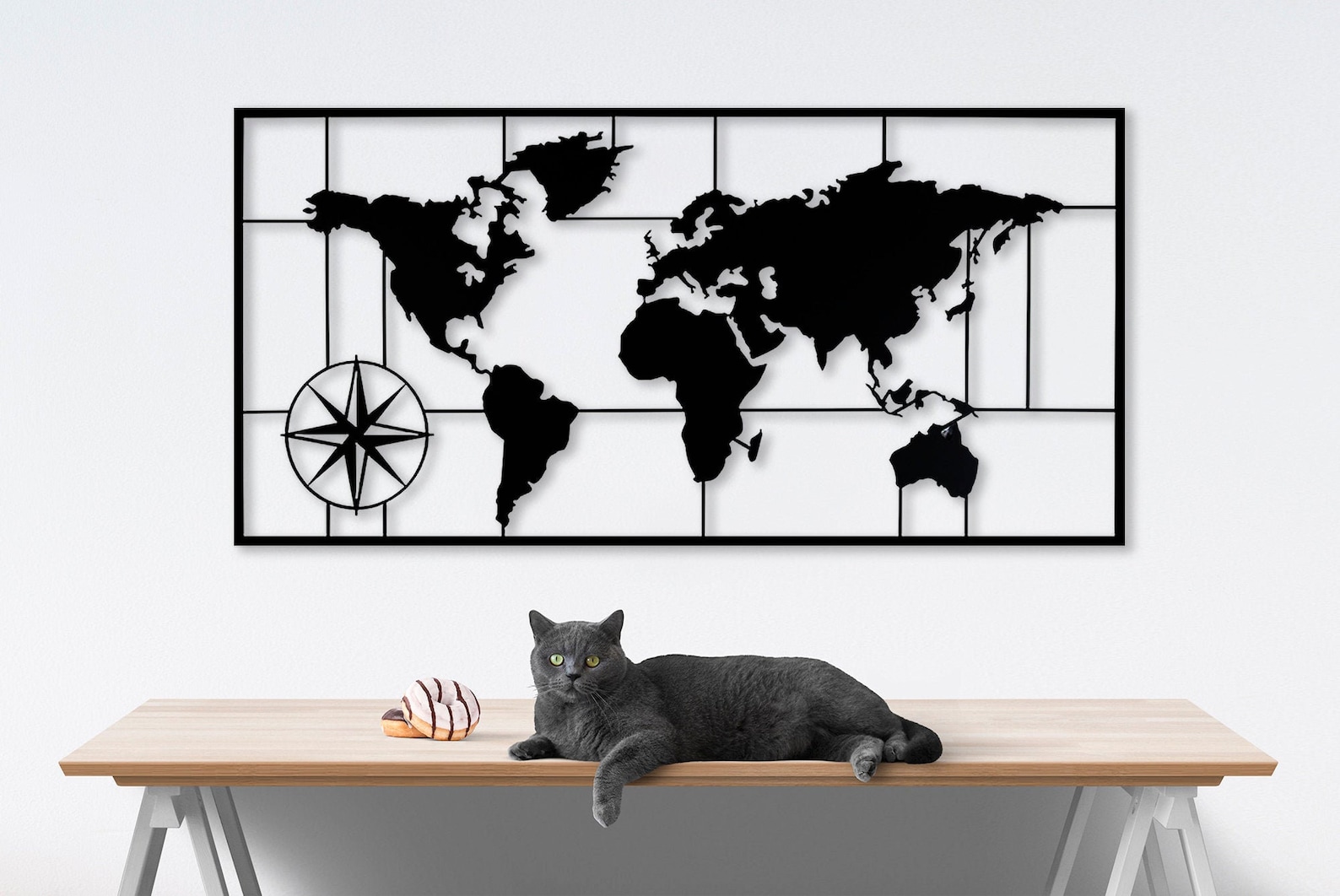 XL World Map Metal Wall Decor Metal World Map Metal Wall | Etsy